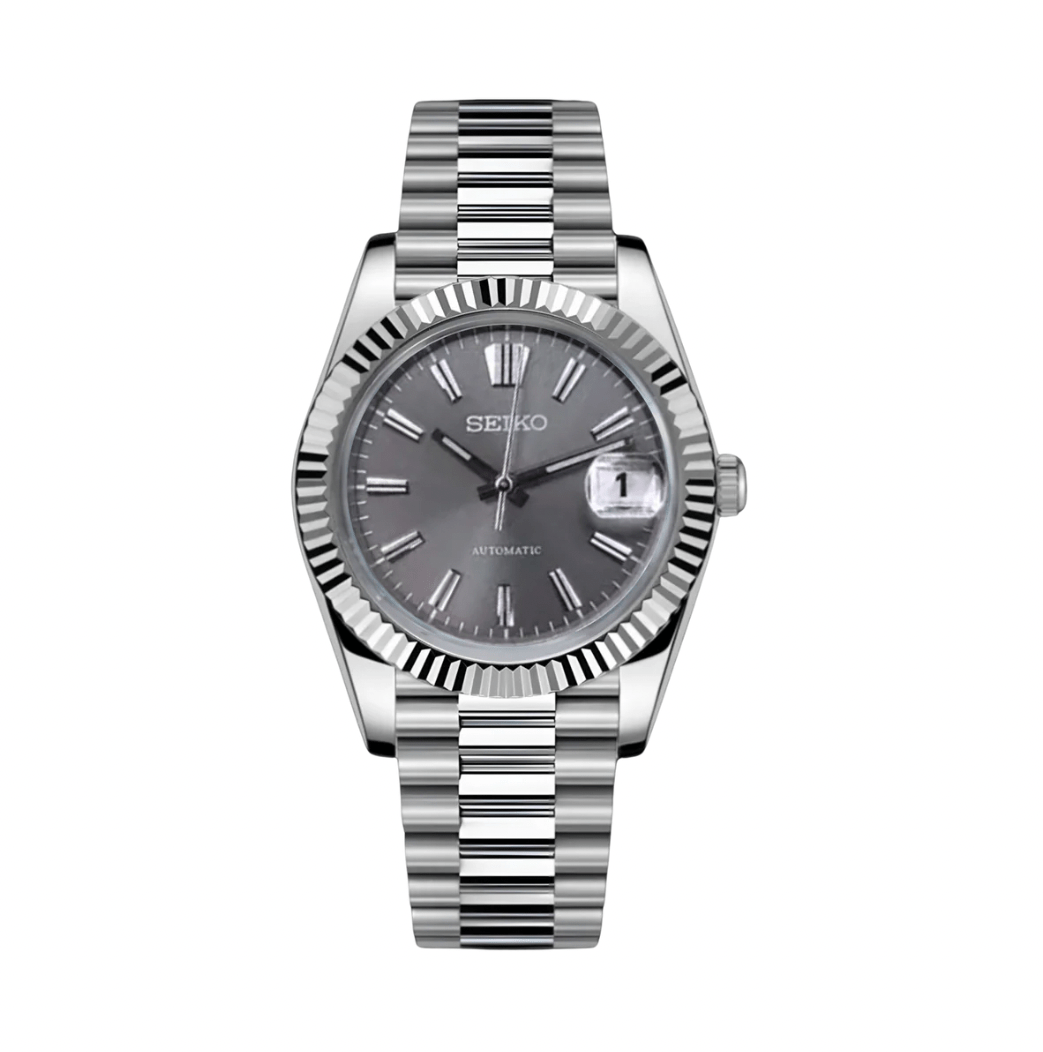 Seiko Mod Datejust Sunburst Grey (President) – YG MODS