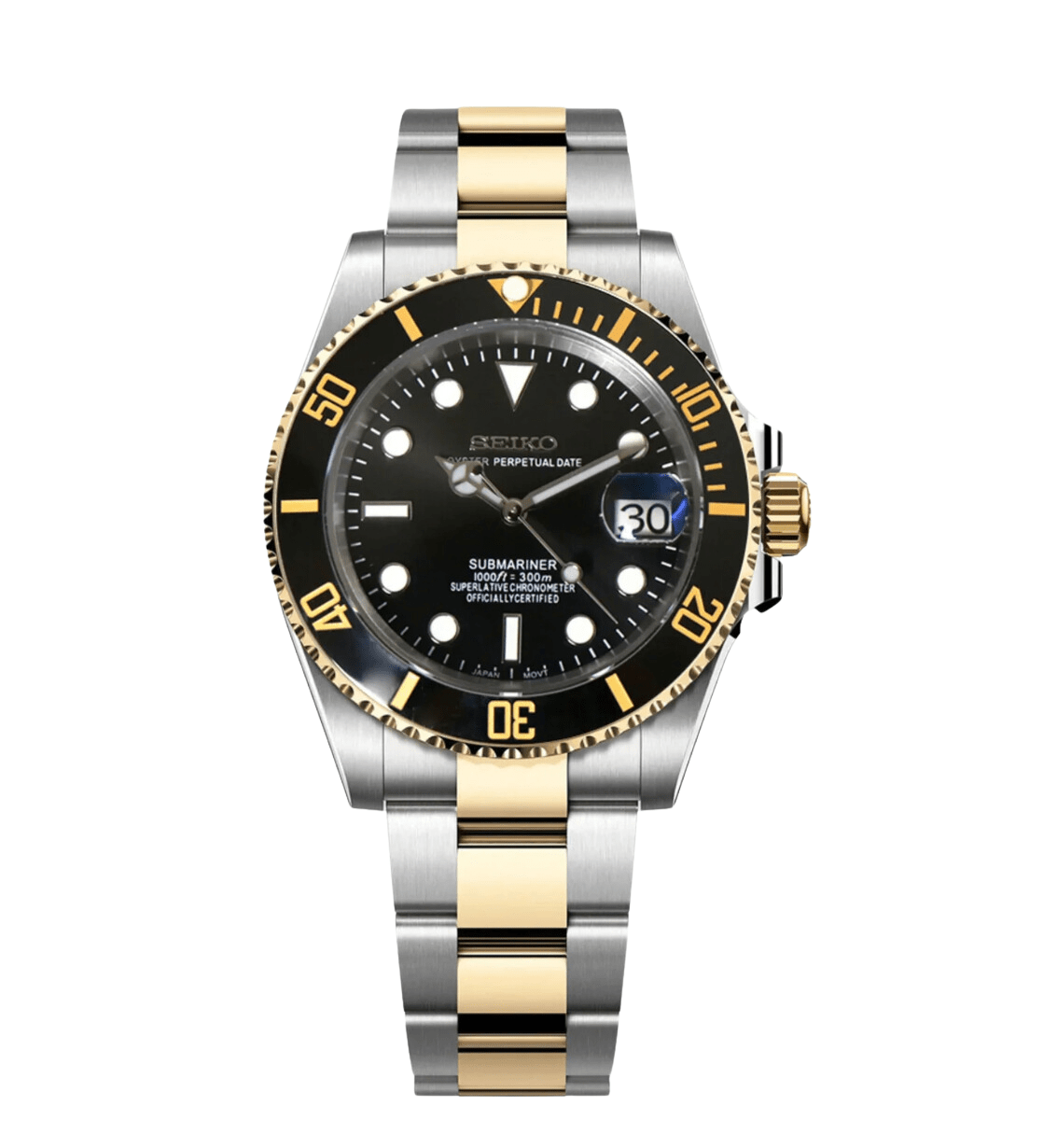 Seiko Mod Submariner Two Tone – YG MODS